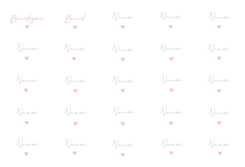 NAAMKAARTJES WIT HARTJE - 25 STUKS 8X5 CM