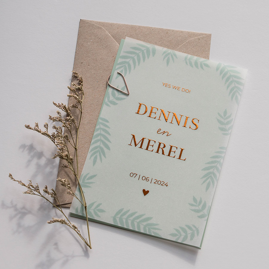 Trouwkaarten kalkpapier